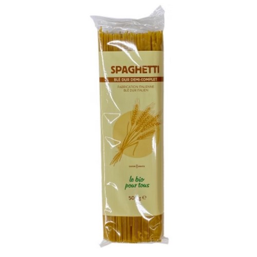 Spaghetti Demi-Complet Bio - Origine Italie, Goût Authentique - Com3Pom